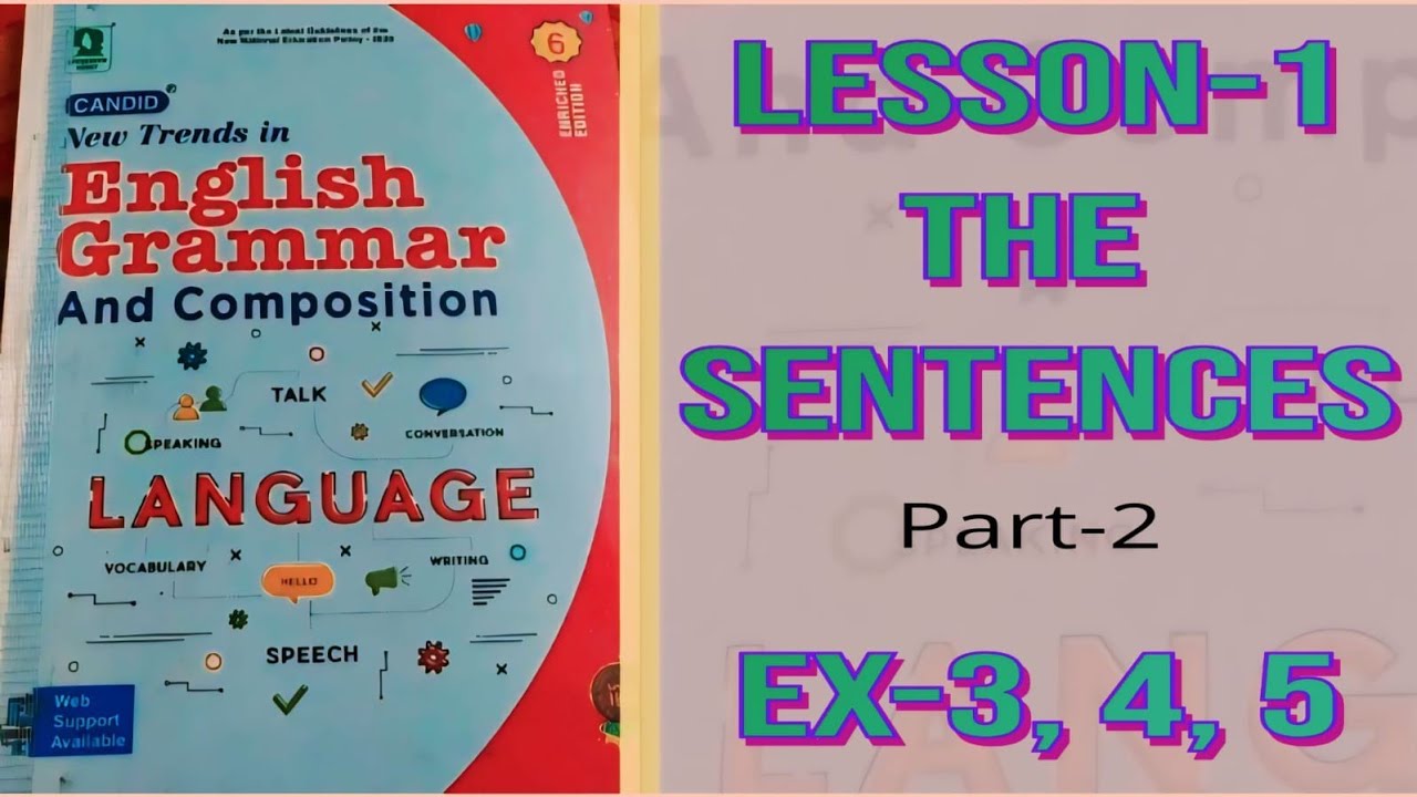 The sentence back ex. candid book class 6th/ The sentence solved back ...