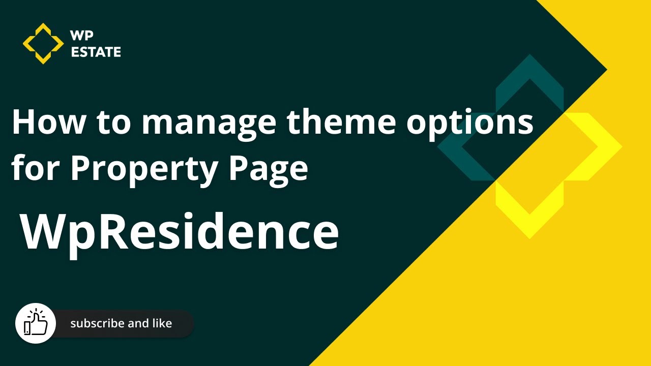 How to manage the WP Residence theme options for Property Page - YouTube