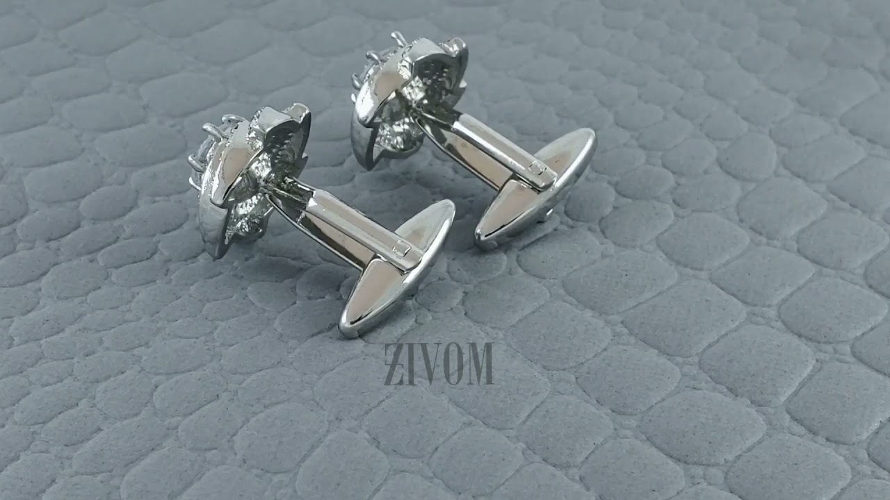 Floral Silver Diamond Cufflinks In Box - YouTube