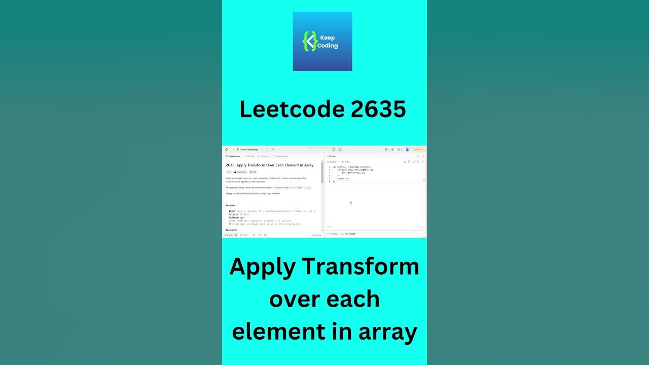 Leetcode 2635 solution #coding #javascript #tutorial #leetcode #programming #solution #array ...
