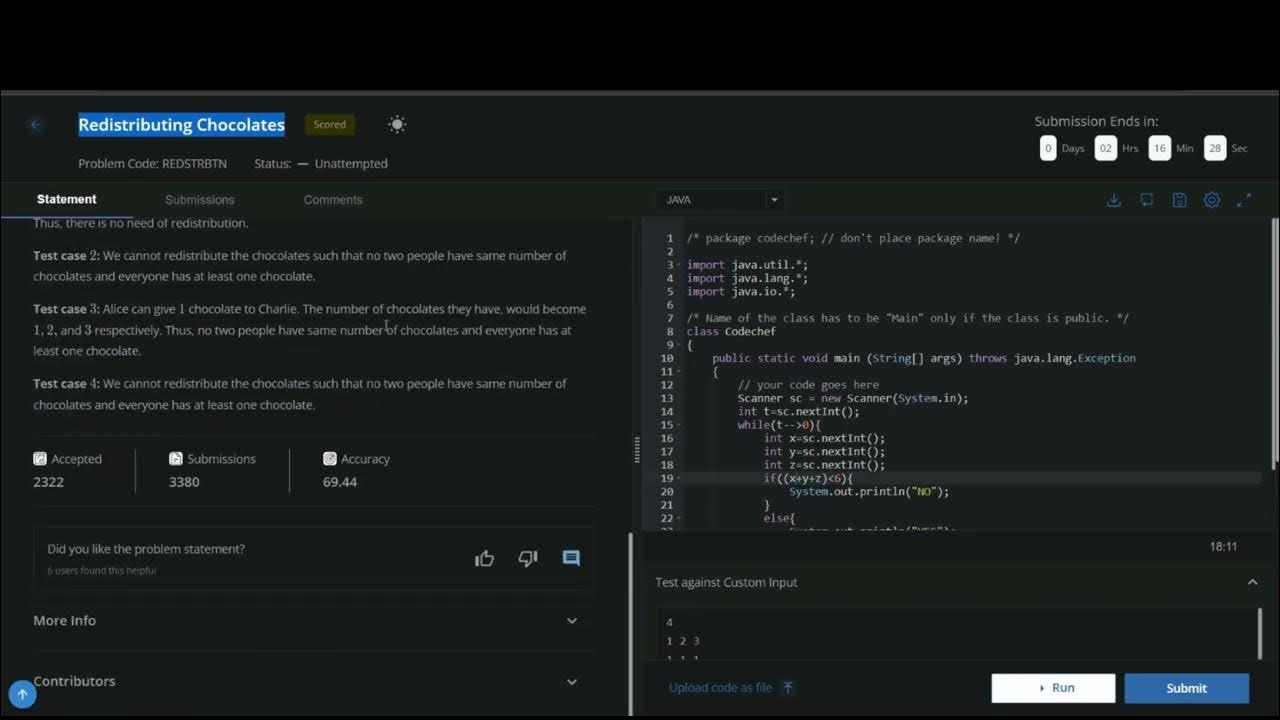 Redistributing Chocolates | CodeChef | Staters76 | JAVA | CodeGood ...