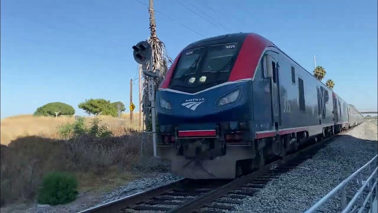 Amtrak Coast Starlight 11 Going By Santa Clara Great America CA - YouTube