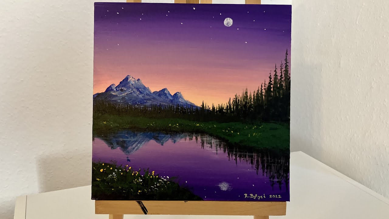 Sunset Painting / Acrylic Painting for Beginners Step by Step - YouTube