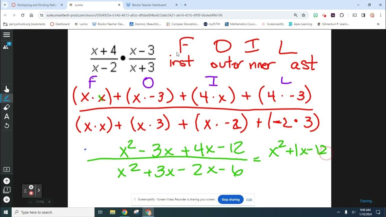 Alg 2A Multiplying and Dividing Rational Expressions - YouTube