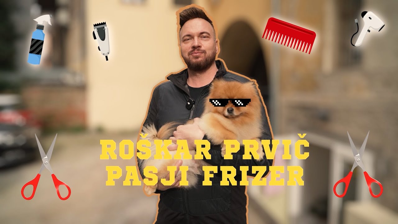 Roškar prvič PASJI FRIZER - YouTube