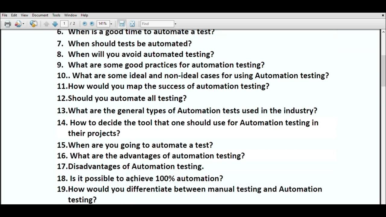Top 30 automation testing interview question & answers - YouTube