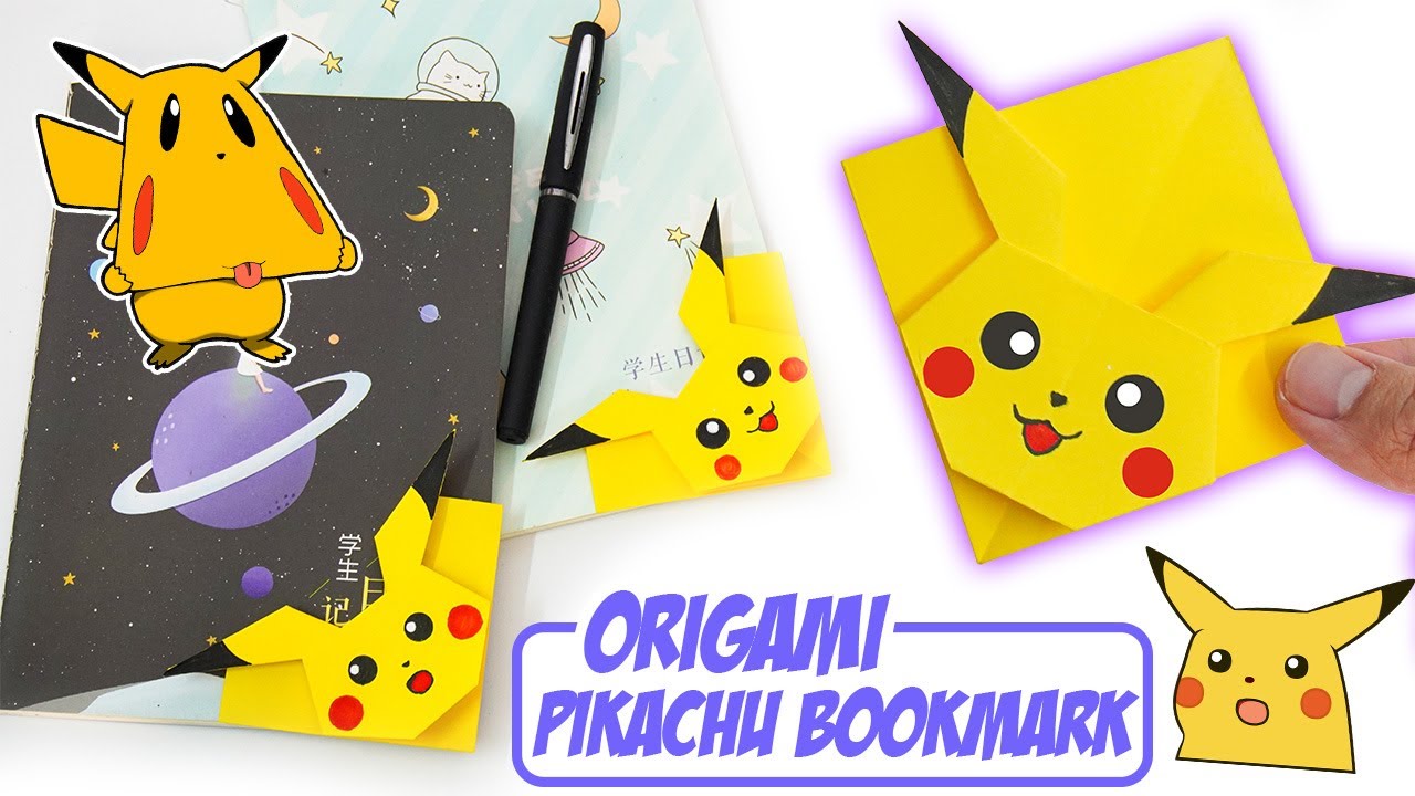 Origami Pikachu Pokemon Bookmark || How to craft Pikachu Pokemon ...