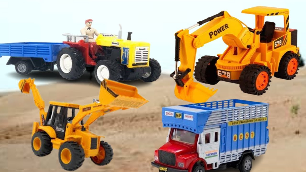 JCB machine।Truck driver।Tracter trali।buldozer।Car kids Toys #toys ...