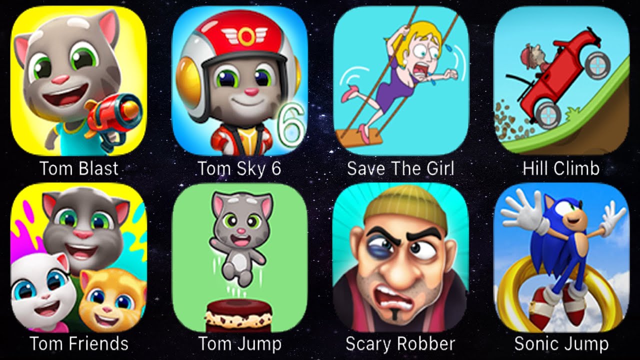 Talking Tom Blast,Talking Tom Sky 6,Save The Girl,Hill Climb,Talking ...
