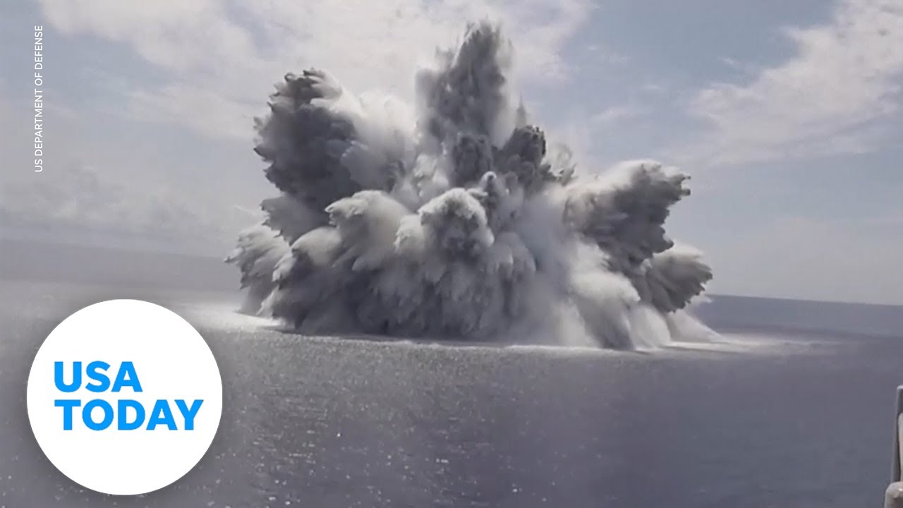 US Navy tests aircraft carrier with massive explosion | USA TODAY - YouTube