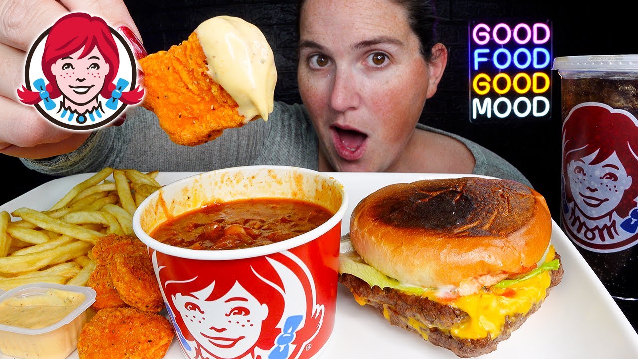 ASMR | WENDY'S | DOUBLE BURGER, CHILI, NUGGETS & FRIES | MUKBANG EATING ...