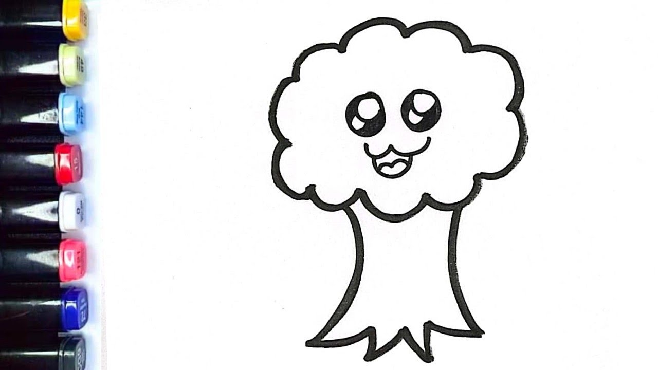 How to Draw a Tree step by step | Easy Drawings | Drawing and Colouring ...