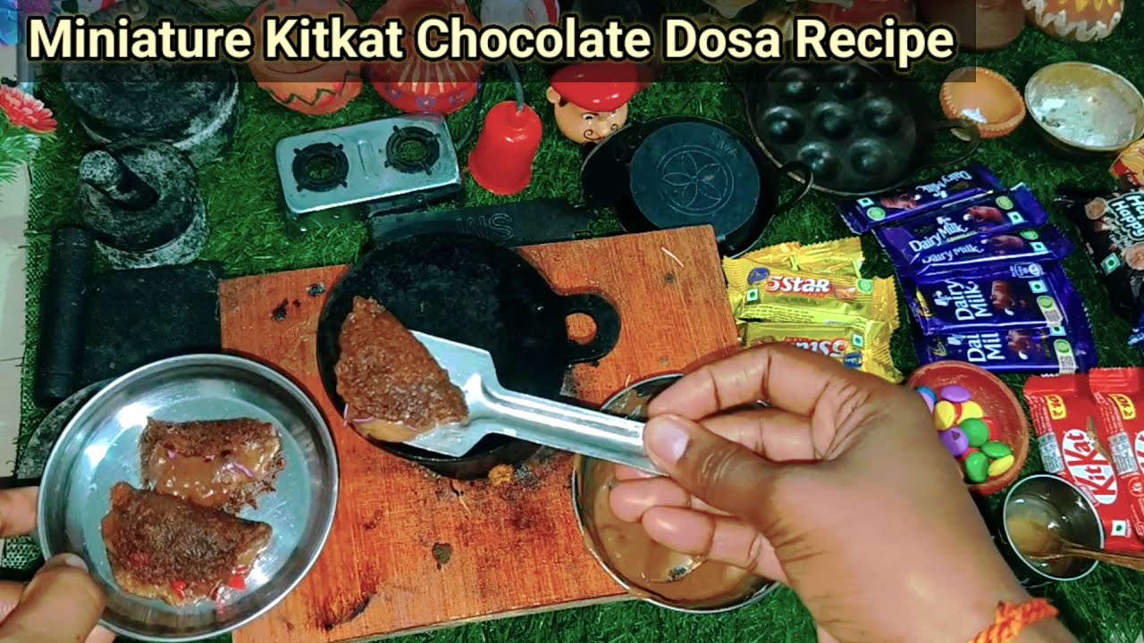 Miniature Kitkat Chocolate Dosa Recipe || Chocolate Dosa ||Dairy Milk ...