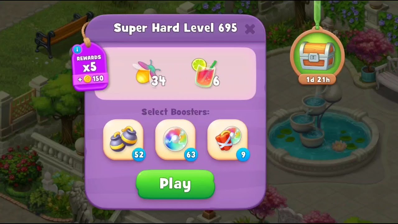 Gardenscapes Level 695 Walkthrough "No Boosters Used" - YouTube