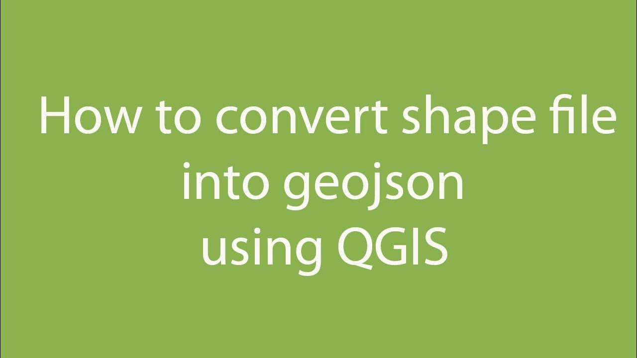How to Convert Shape file into geojson - YouTube