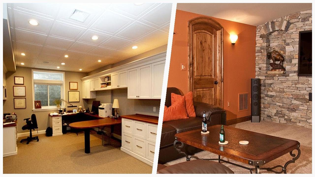 75 Look-out Basement With Orange Walls Design Ideas You'll Love 🌈 - YouTube