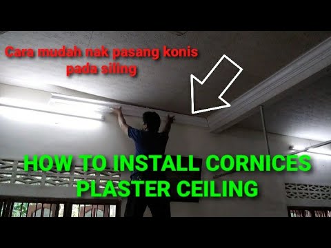 HOW TO INSTALL CORNICES PLASTER CEILING - YouTube