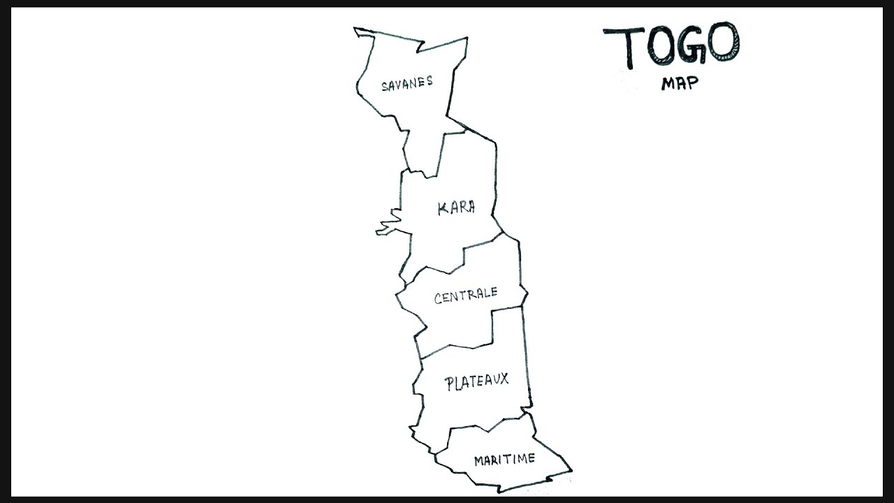 How to draw map of Togo with regions || Togo Map - YouTube