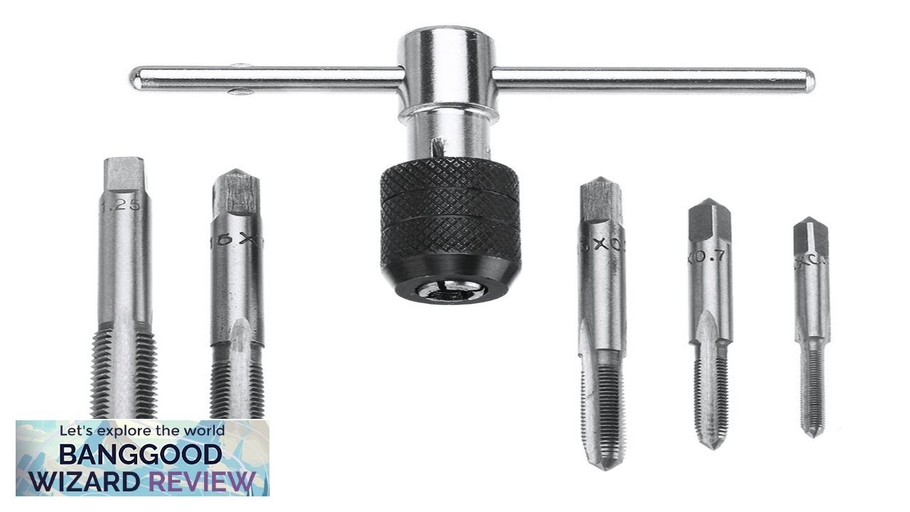 6pcs M3-M8 Tap Drill Set T Handle Ratchet Tap Wrench Machinist Tool ...