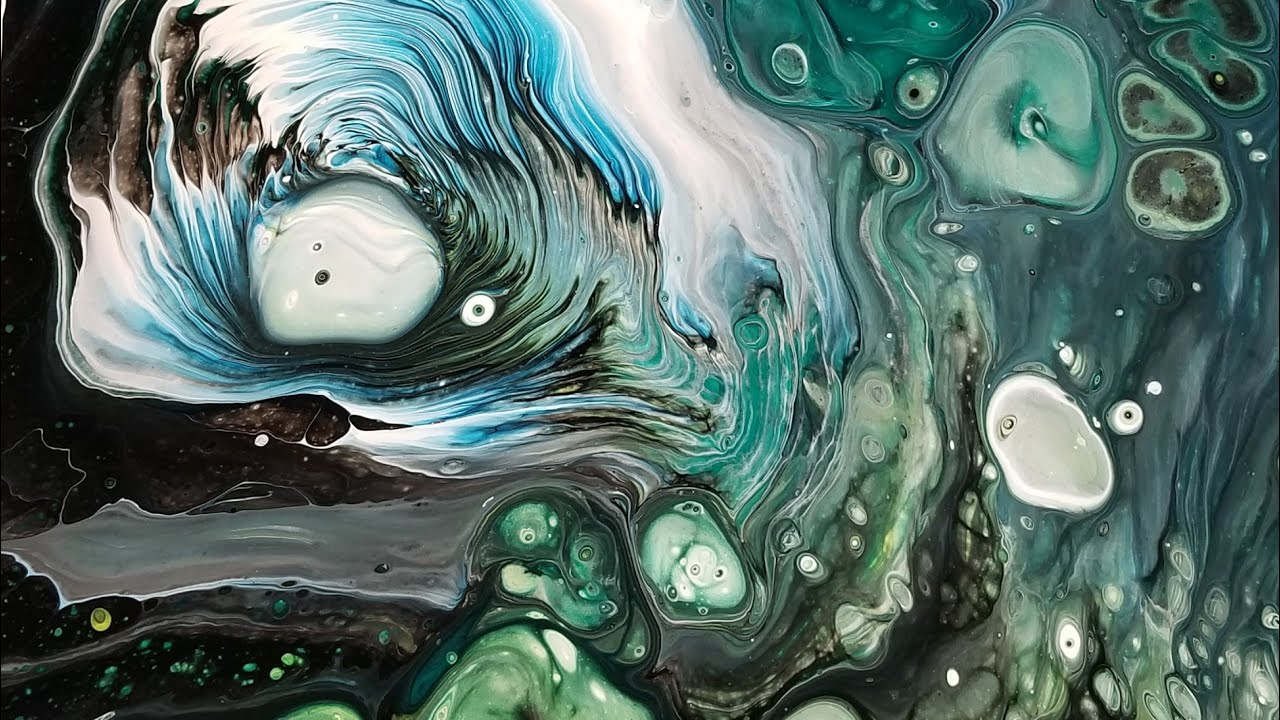 Acrylic Pour Tree Ring With Silicone - YouTube