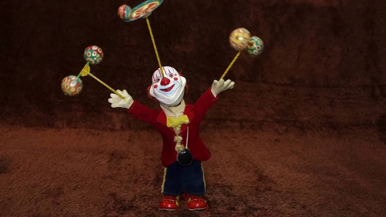 50s Alps Juggling Circus Clown Vintage Wind up Tin Toy Japan - YouTube