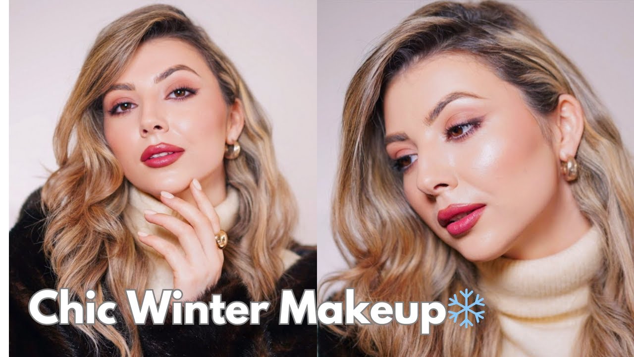 Elegant Winter Glam ️ Soft Glow & Bold Lips Makeup Tutorial 2024 - YouTube