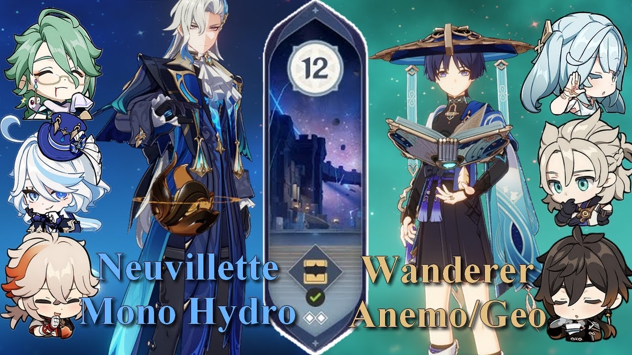 Genshin Impact | Spiral Abyss 4.5 - Floor 12 Neuvilette Mono Hydro ...