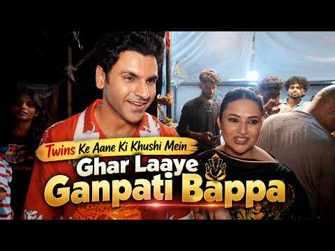Divyanka Tripathi & Vivek Dahiya Welcome Ganpati After Twins’ Arrival, Seek Bappa’s Blessings