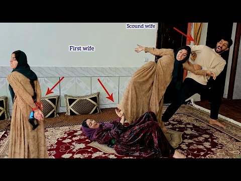 Saving the pregnant first wife from the beatings of the evil second wife;Husband's strong reaction