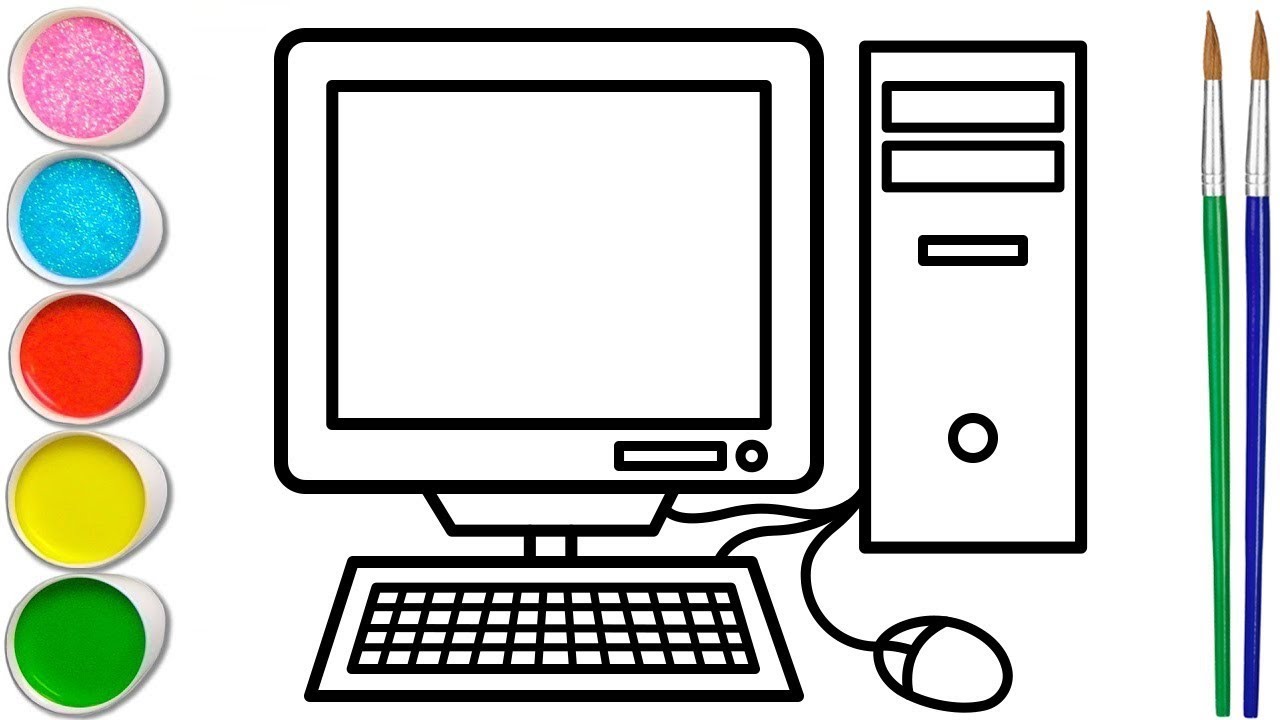 How to Draw A Computer Drawing, Painting, Coloring For kids & Toddlers ...