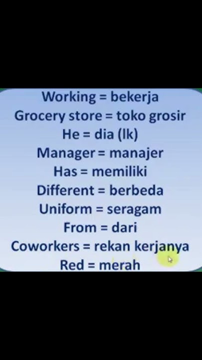 Kosakata Bahasa Inggris dasar untuk Pemula #bahasainggris #english #vocabulary - YouTube