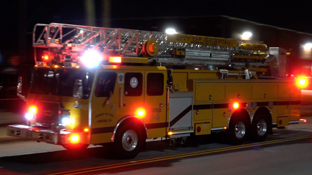 Chester Bureau of Fire Engine 82 & Ladder 82 Responding - YouTube