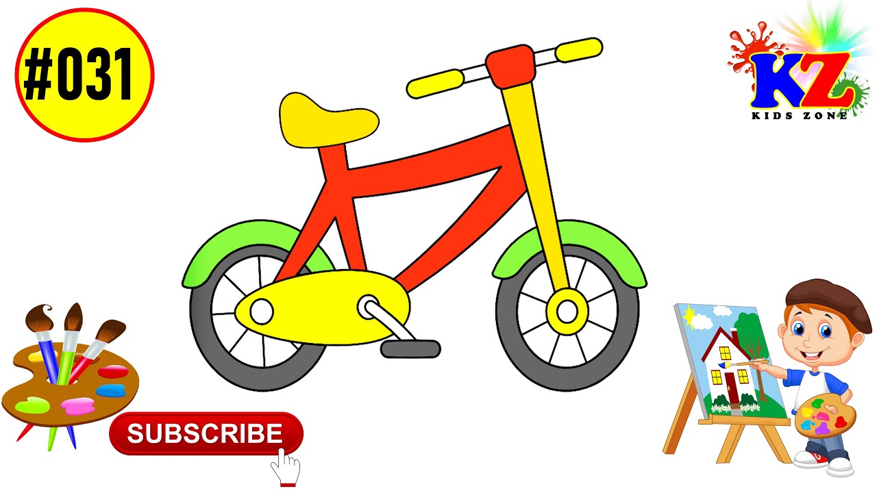 Easy cycle drawing for kids II how to draw a cycle - YouTube