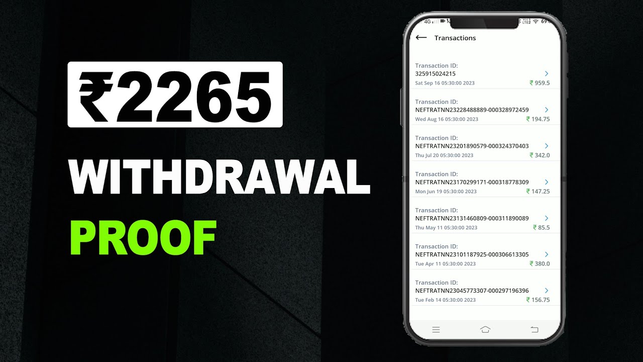Withdrawal Proof | ₹2265 Payment Proof | Earning Proof | Best Earning ...