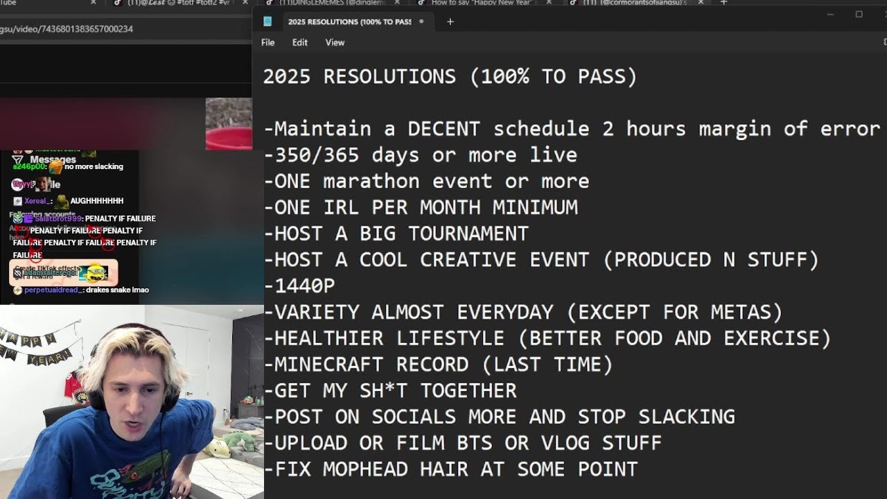 xQc Shares his 2025 Resolutions - YouTube