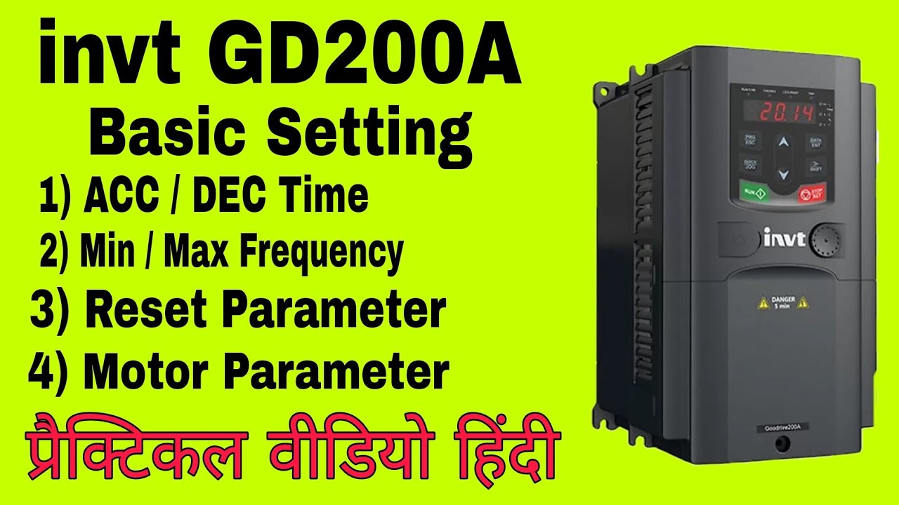 invt gd200a besic parameter setting in hindi/Satyam solar atta chakki - YouTube