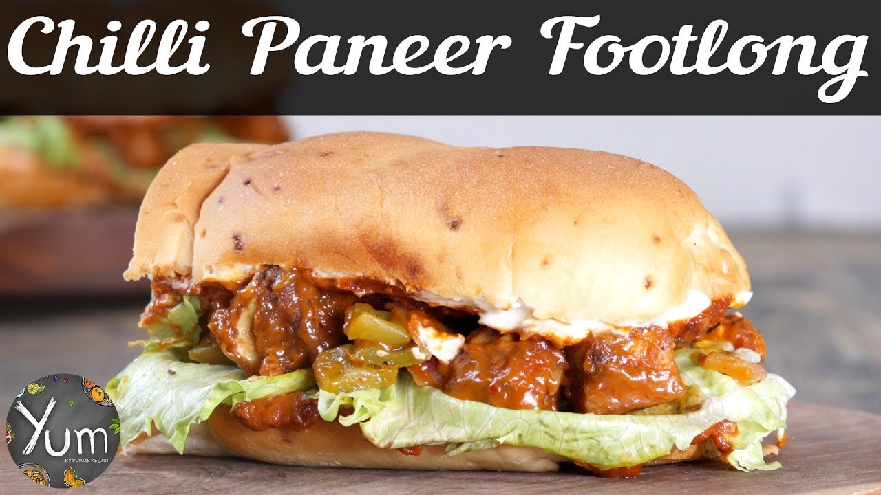 Chilli Paneer Footlong | Chilli Paneer Footlong Recipe - YouTube