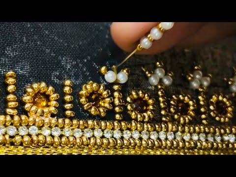 Aari embroidery tutorial video for beginners ️#maggamworktutorialvideoforbeginnersblouse👌 - YouTube