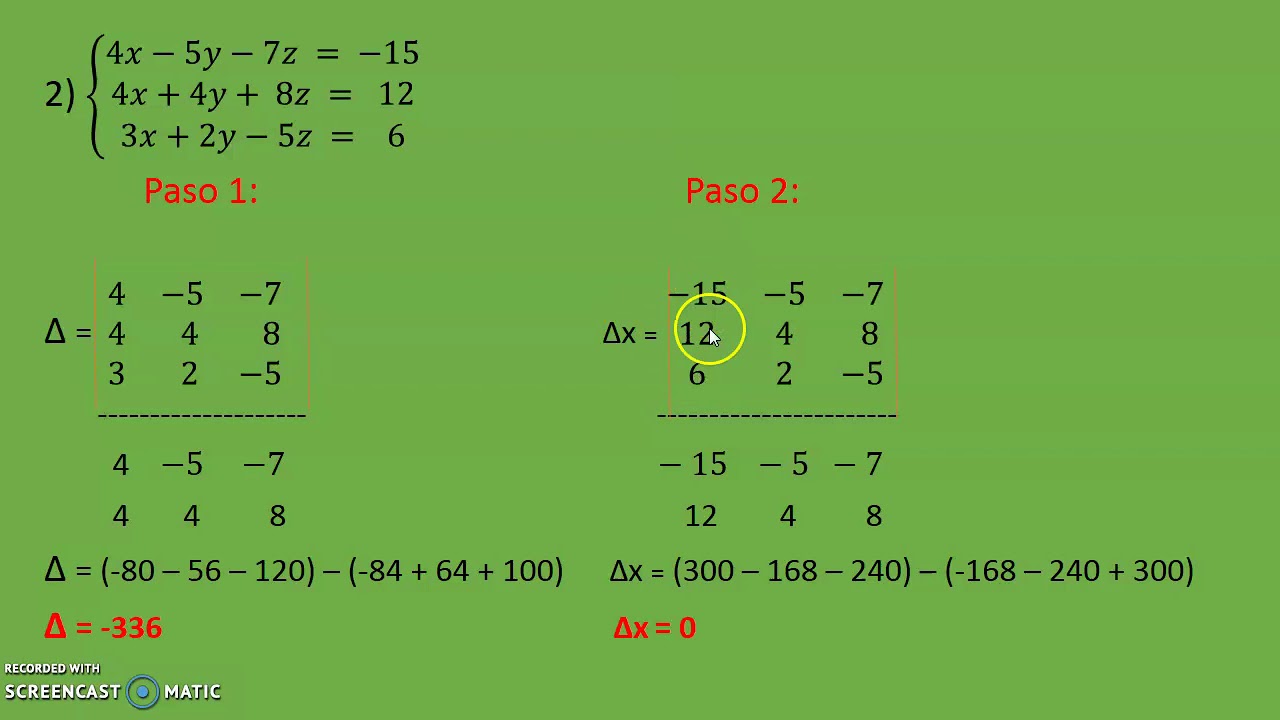 Regla de Cramer 3x3 - YouTube