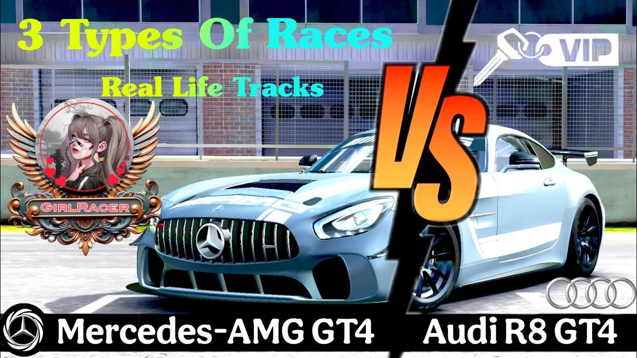 🔥 Mercedes AMG GT4 vs Audi R8 GT4 – Who Will Win? 🔥@Rs200bikeracer ...