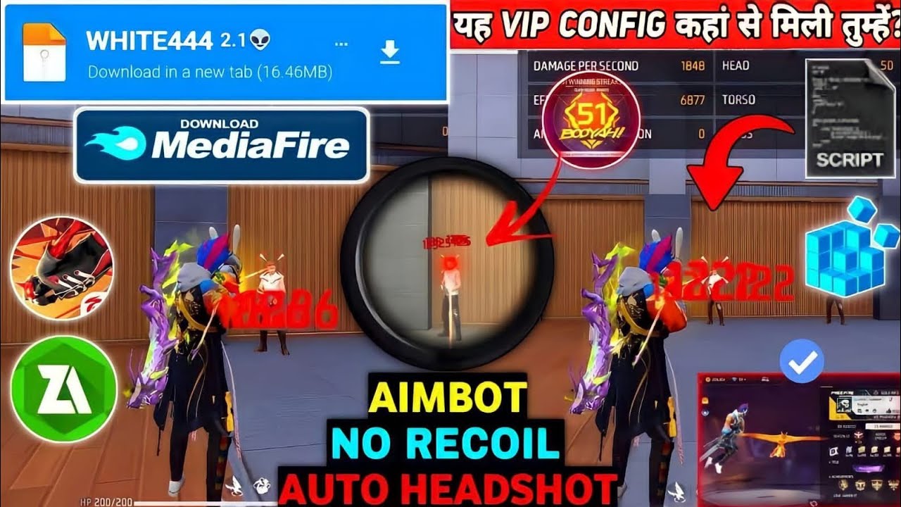 OB44 Auto headshot config file free fire aimbot+aimlock | Headshot ...