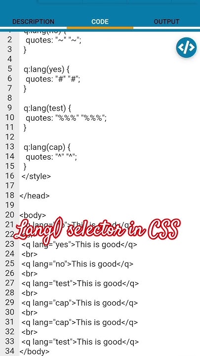 lang( ) selector in CSS @ctutorialbynaziasohail - YouTube