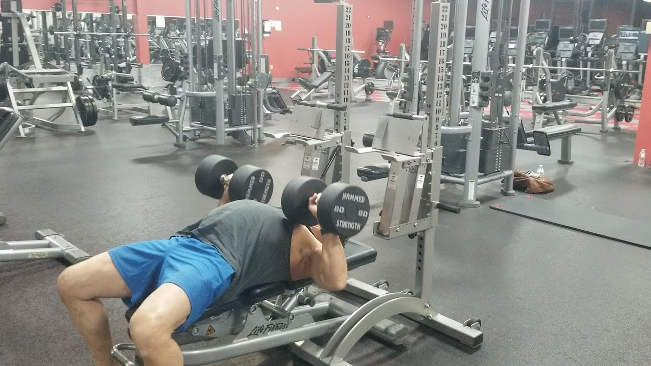Flat Dumbbell Bench Press and Re-racking Dumbbell Spotter # ...