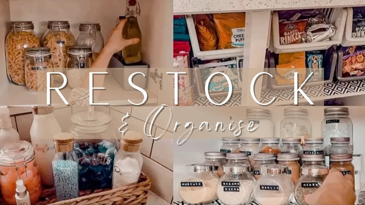 RESTOCK AND ORGANISE WITH ME | SATISFYING KITCHEN REFILL - YouTube