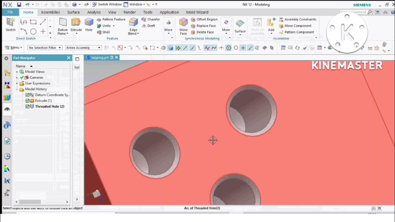 #tutorial Hole thread Bolting and tapping from insert connecting step counter bore Bolt!nx ...