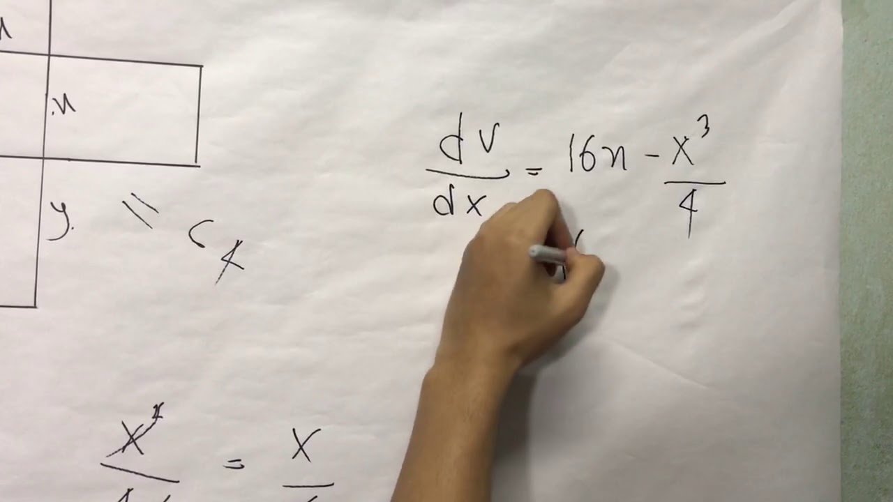 Application Of Differentiation Applied Maximum And Minimum Problems Youtube