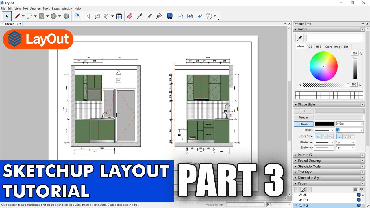 Tutorial #15 Belajar Sketchup Layout | Cara Membuat Gambar Kerja ...
