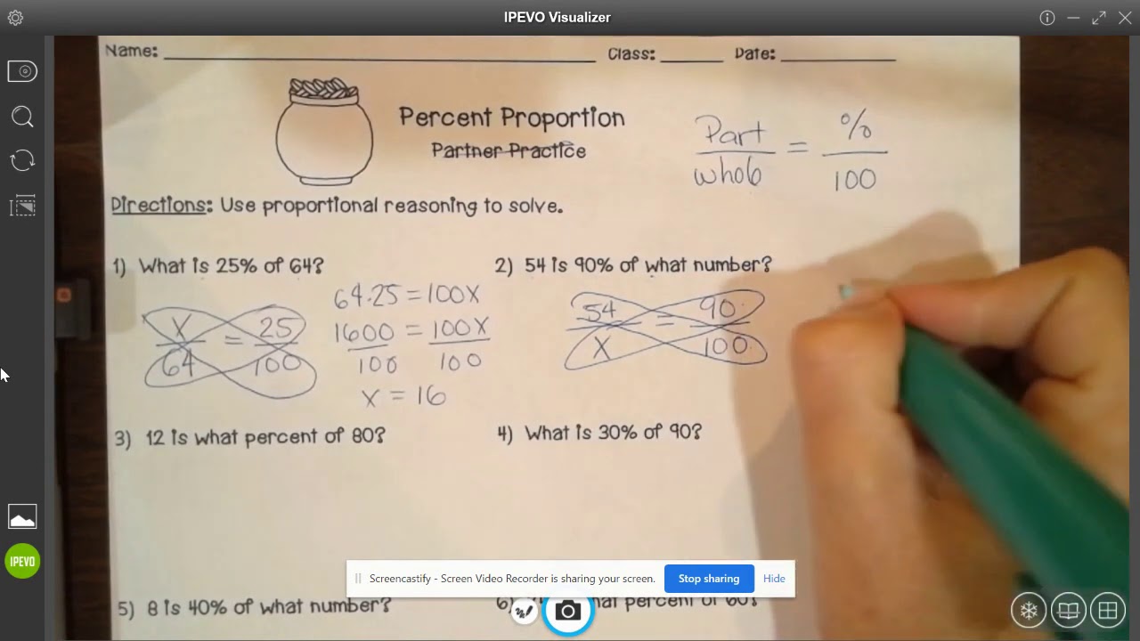 Solving Percents with Proportions Notes by Andrea - YouTube