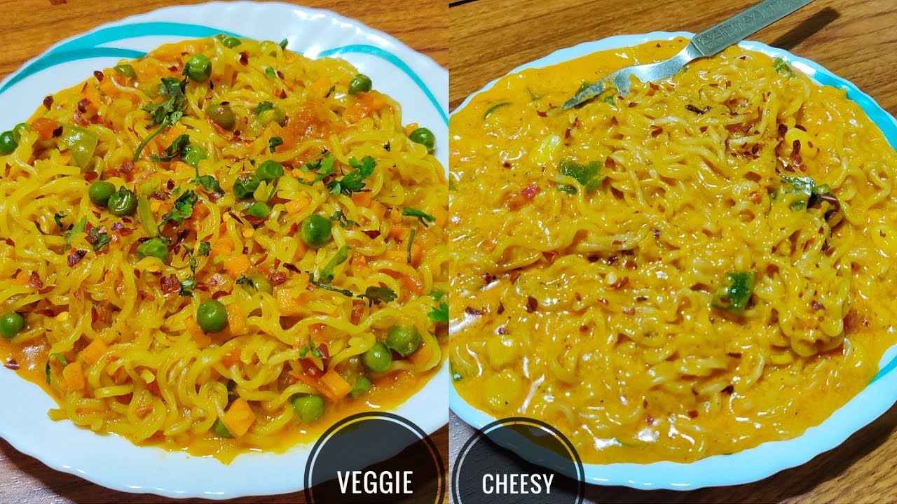 2 Types of Maggi Recipe | Veggie Masala Maggi Recipe | Italian Cheese ...