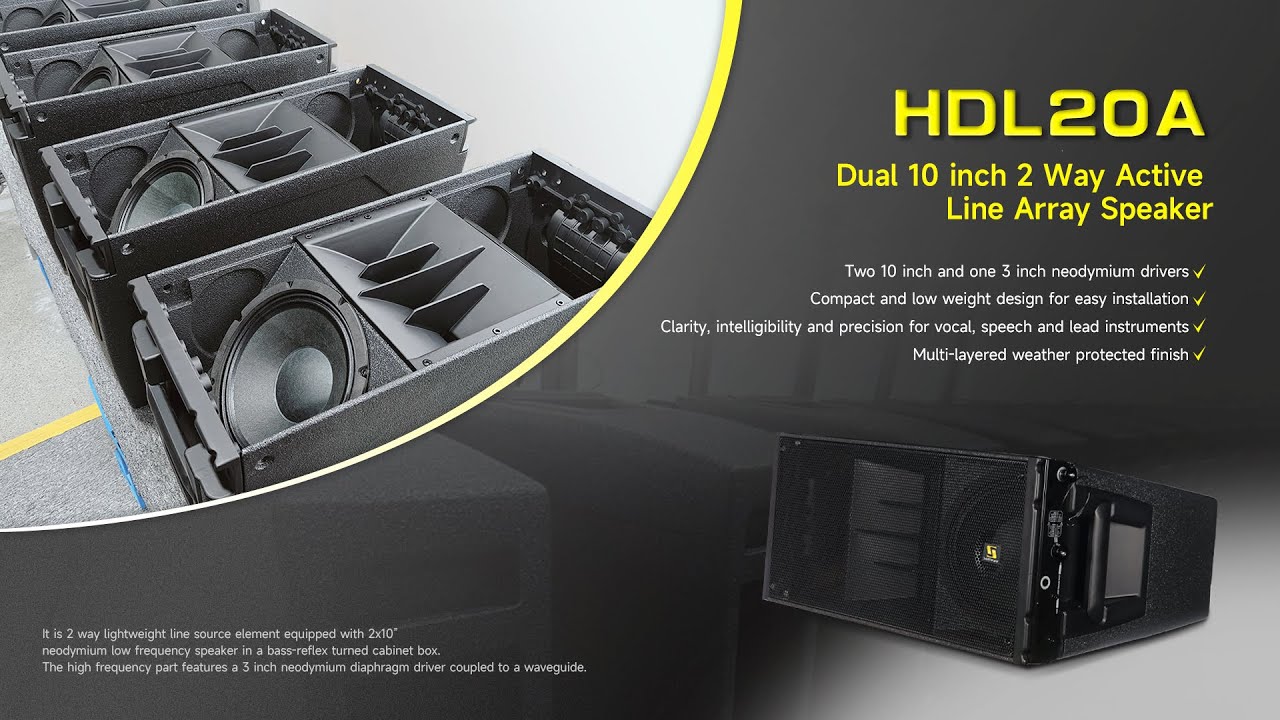 dual 10 inch active line array - YouTube